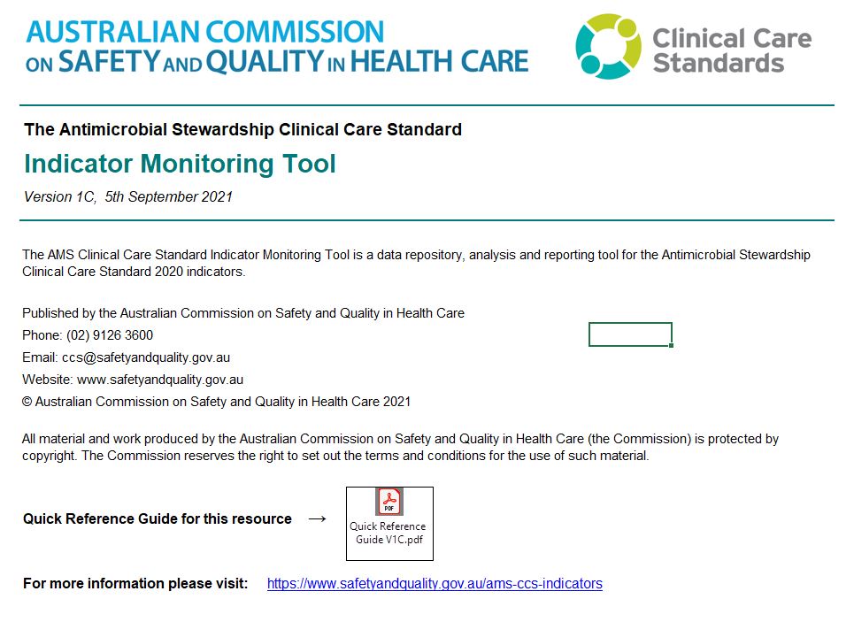 Antimicrobial Stewardship Clinical Care Standard Indicator Monitoring ...