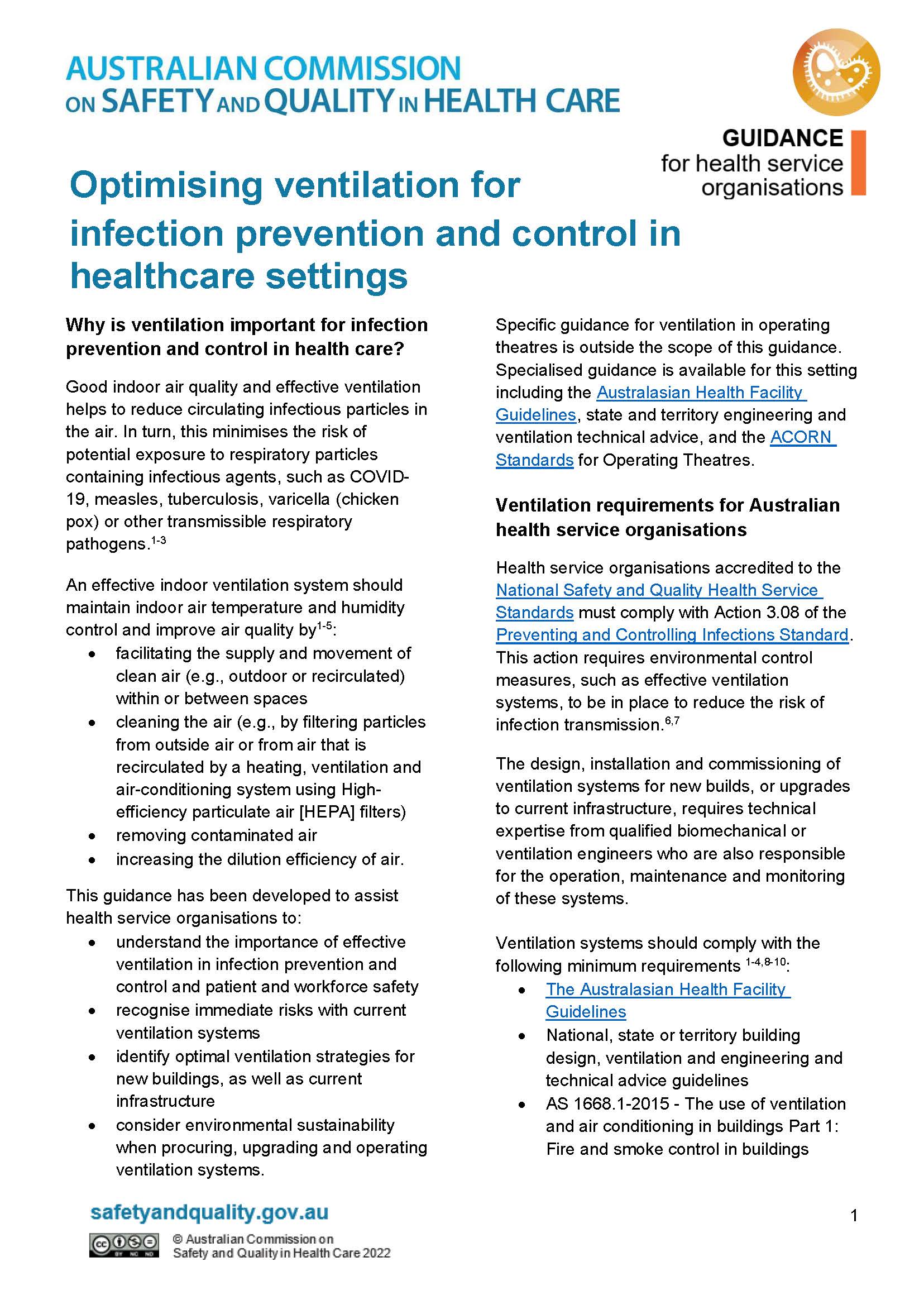 Optimising ventilation for infection prevention and control in ...