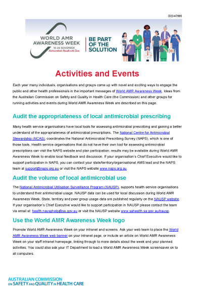 Resources for World AMR Awareness Week | Australian Commission on ...